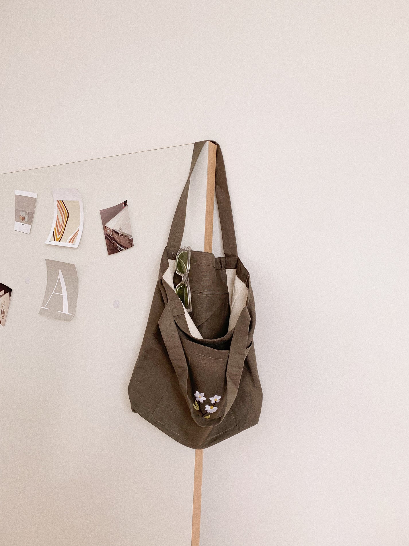 Daisy Flower- Linen Canvas Tote Bag – CHURI
